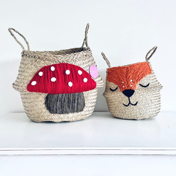 Toadstool Handwoven Storage Basket (Large)