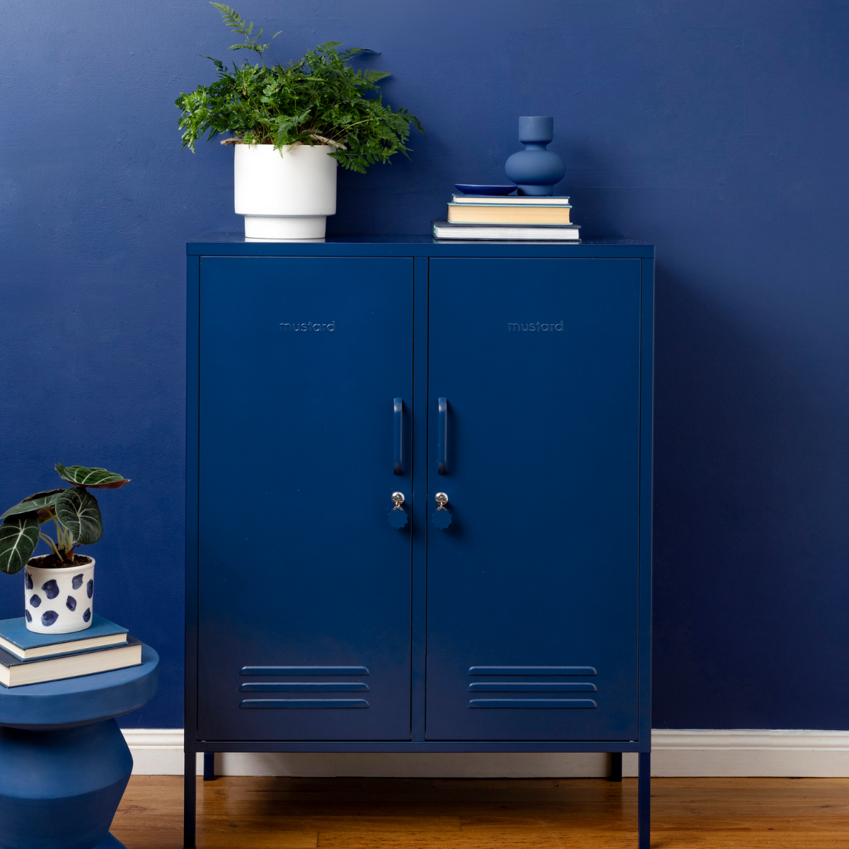 The Midi Double Door Locker Cabinet (Navy) - Mustard Made