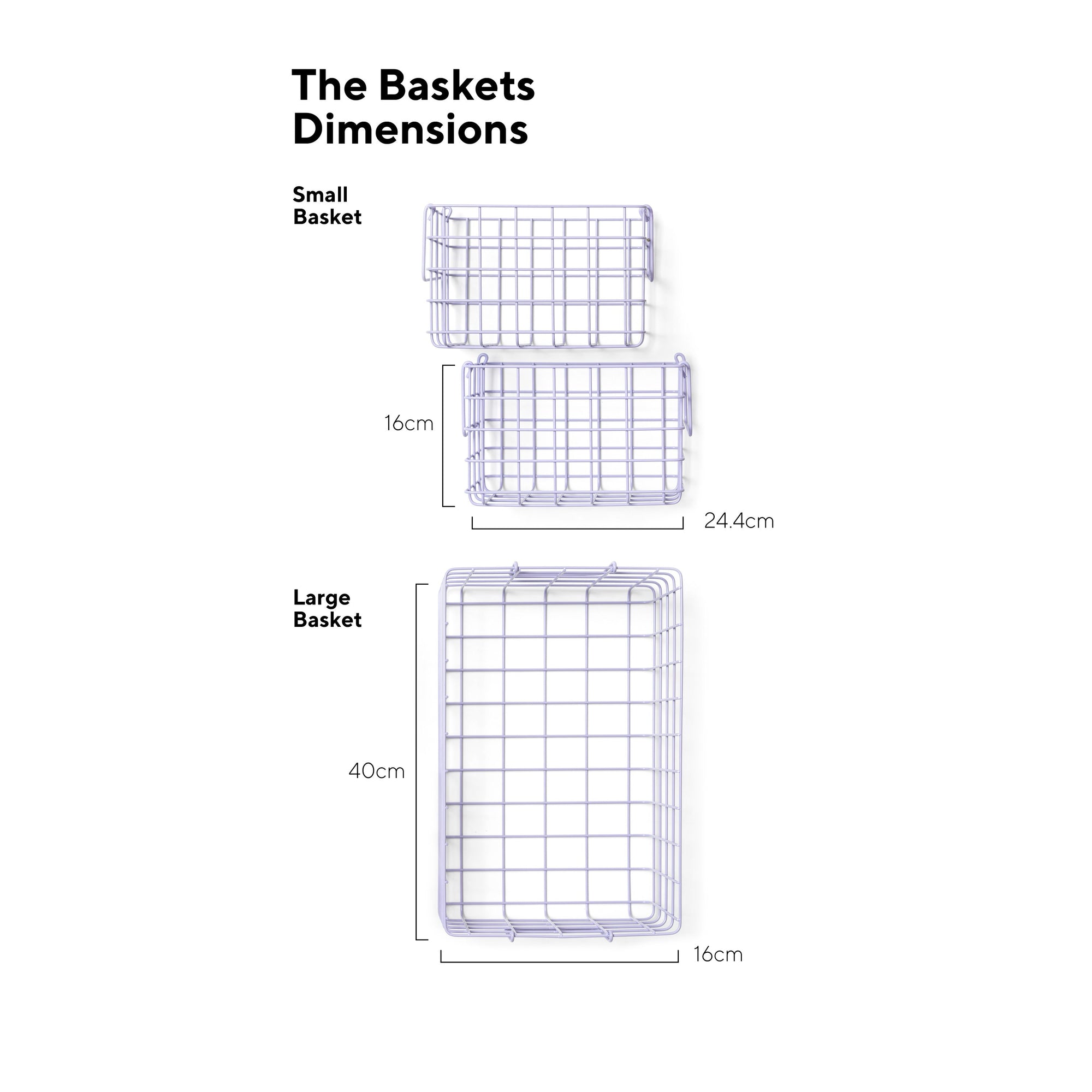 Stainless Steel Wire Storage Baskets (Chalk) - Mustard Made