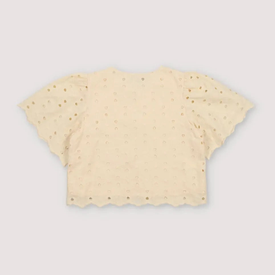 Creta Embroidered Cotton Blouse (Macadamia) - The New Society