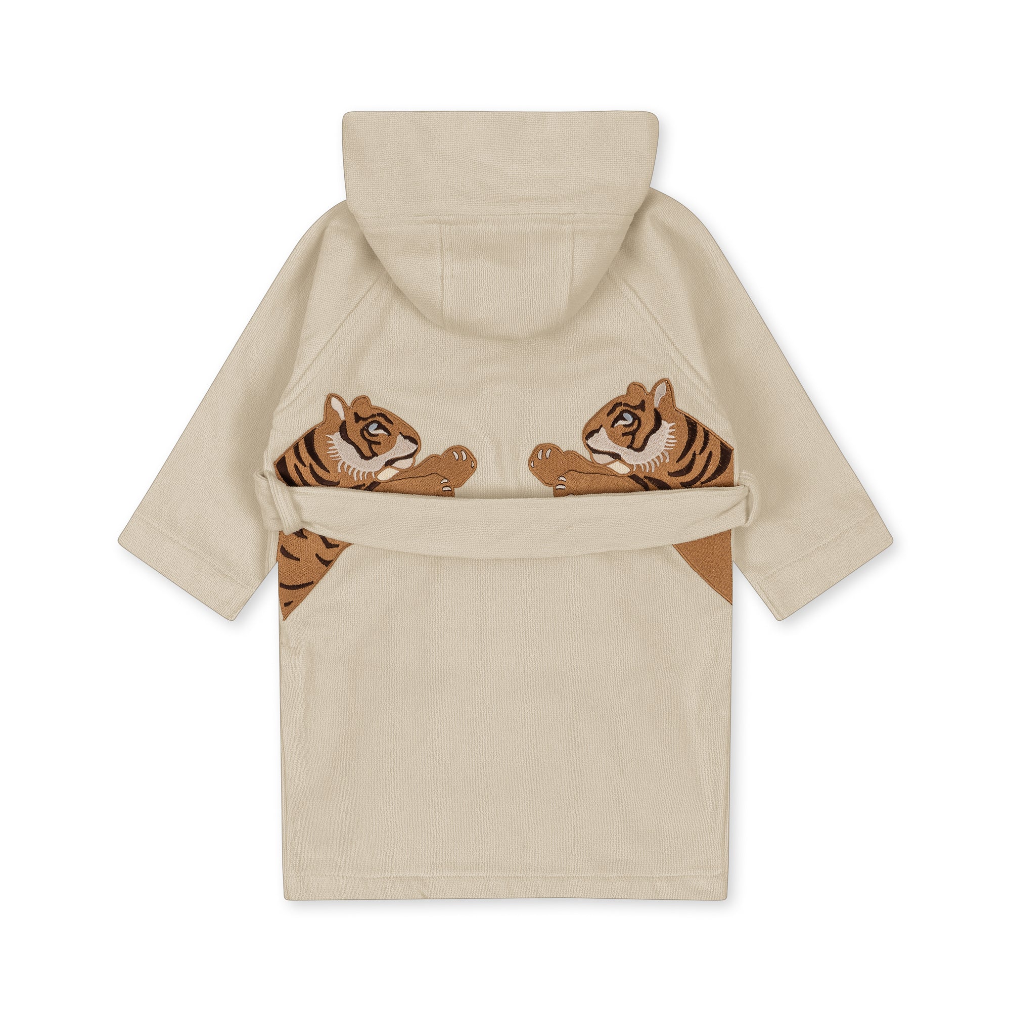Tiger Embroidered Cotton Towel Dressing Gown