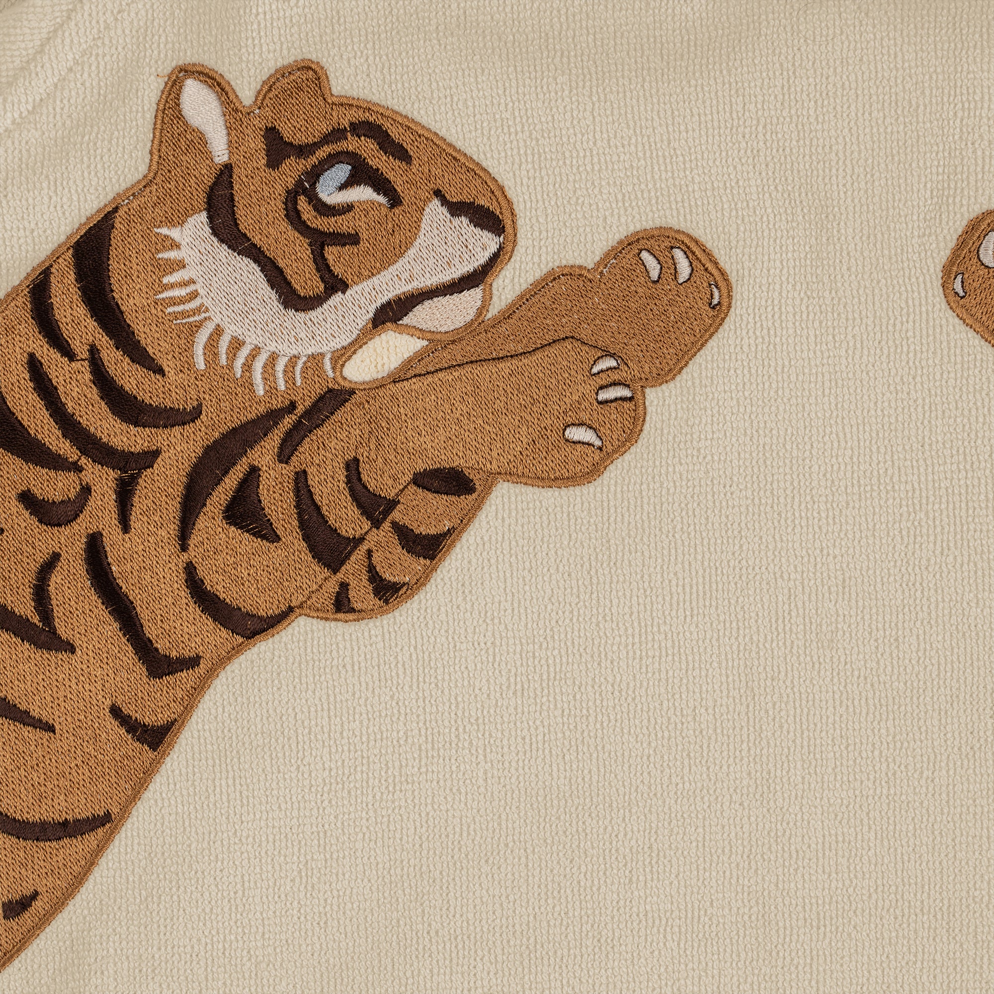 Tiger Embroidered Cotton Towel Dressing Gown
