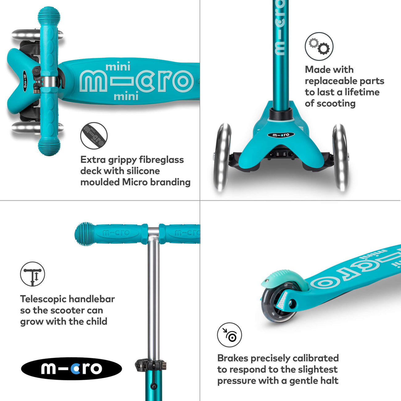 Mini Micro Deluxe Scooter with 3 LED Wheels-Micro Scooter