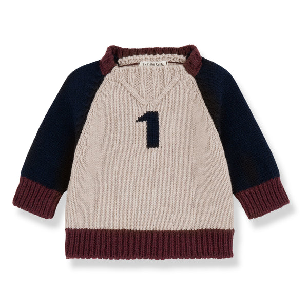 Patrick 'Number One' Merino Wool Knit Jumper (Tortora)- 1+ in the Family