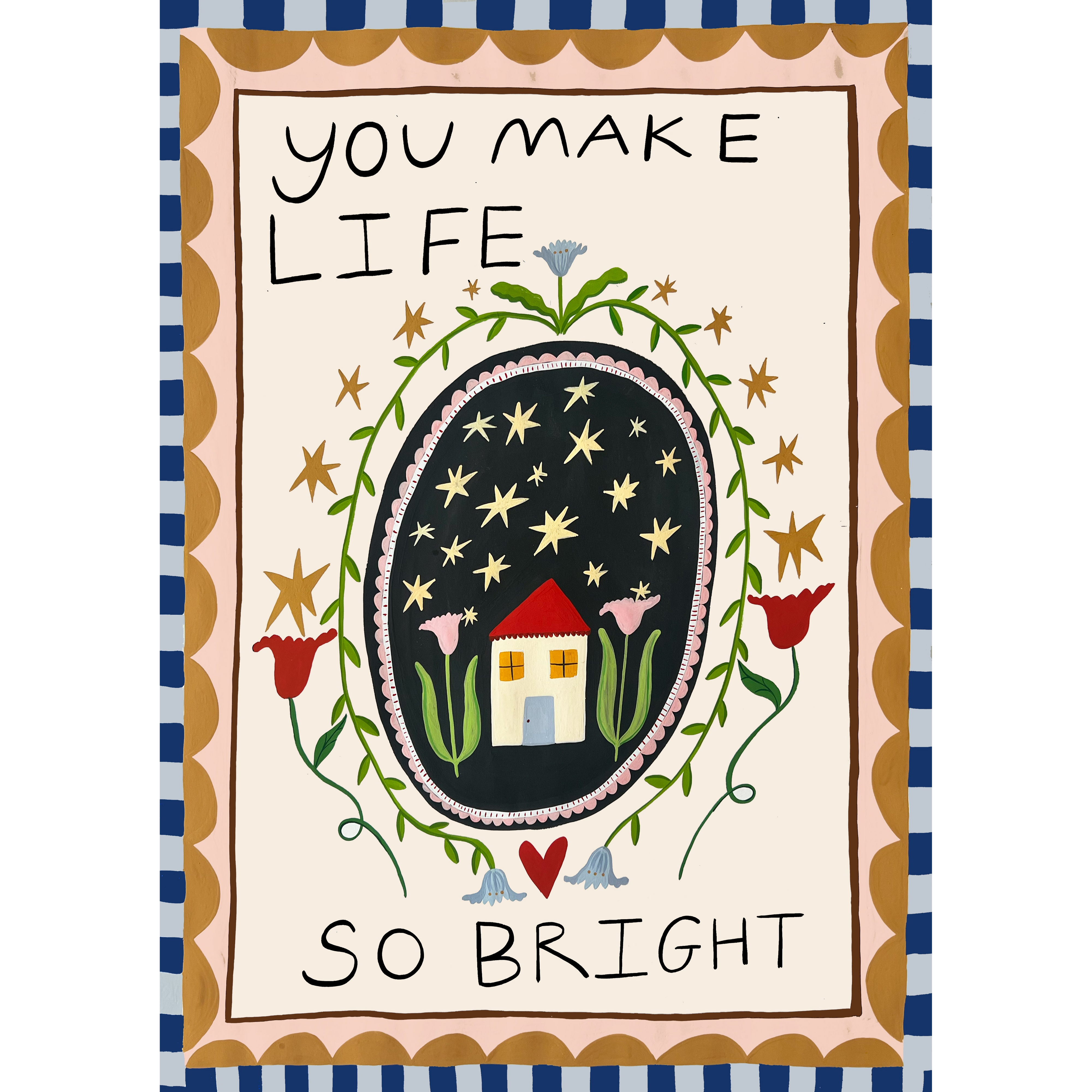 'You Make Life So Bright' Hand Painted Art Print - Yaya Studio