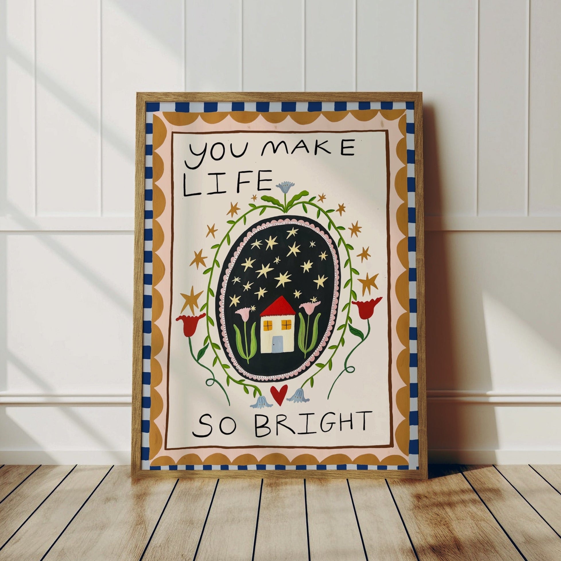 'You Make Life So Bright' Hand Painted Art Print - Yaya Studio