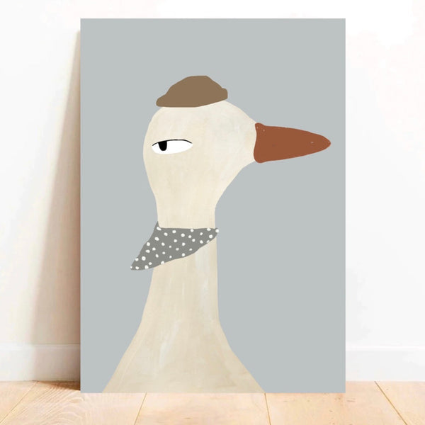 'Mr Goosey' Hand Painted Art Print - Yaya Studio