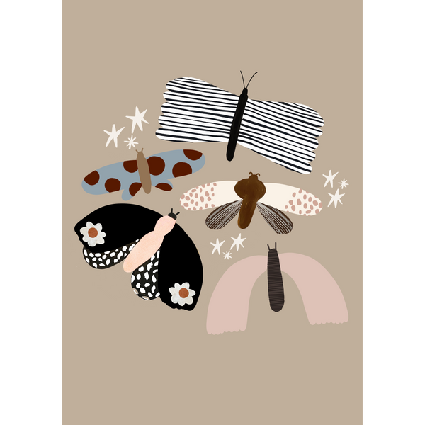 'Beautiful Butterflies' Hand Painted Print - Yaya Studio – Ando