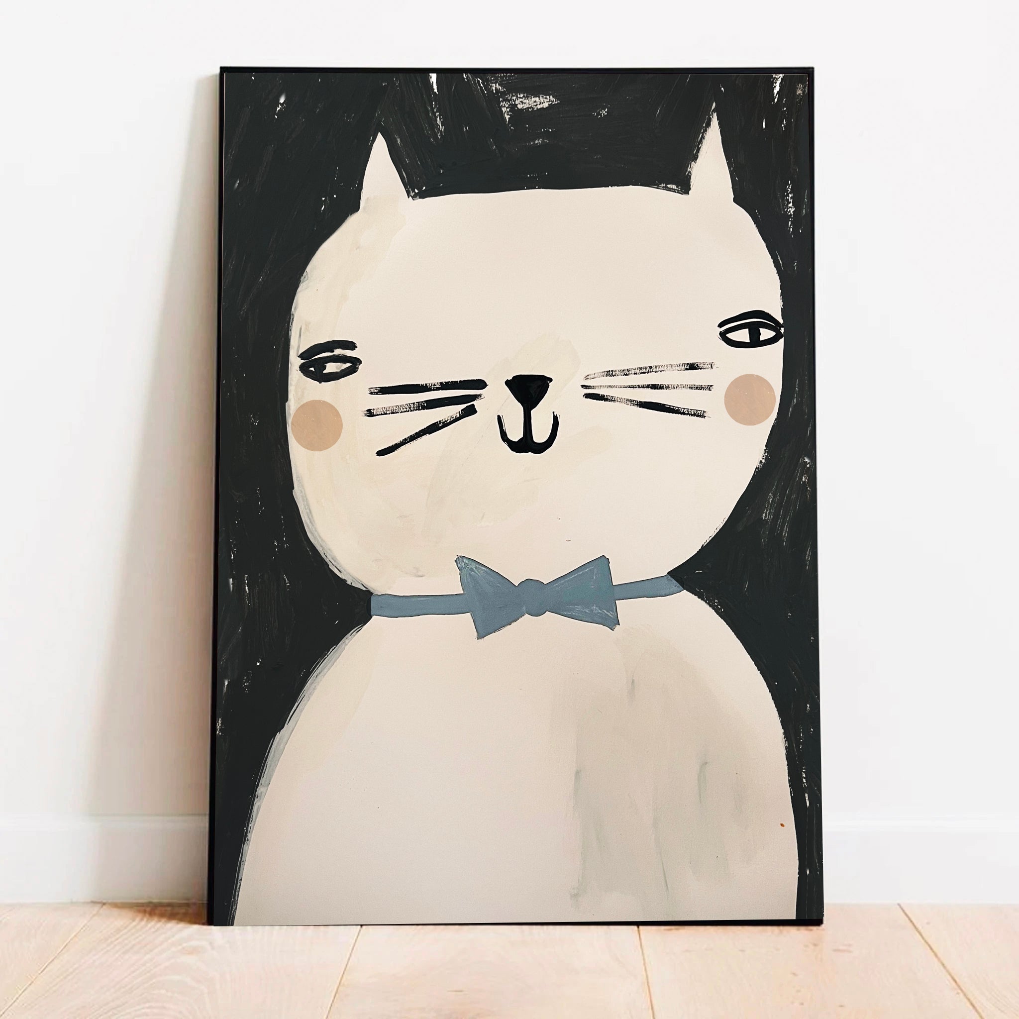 'Mr Cat' Hand Painted Art Print - Yaya Studio