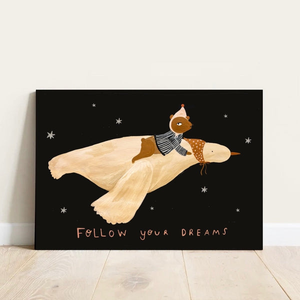 'Follow Your Dreams' Hand Painted Art Print Yaya Studio