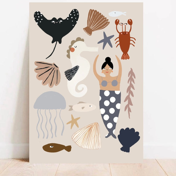 'Under the Sea' Hand Painted Art Print - Yaya Studio