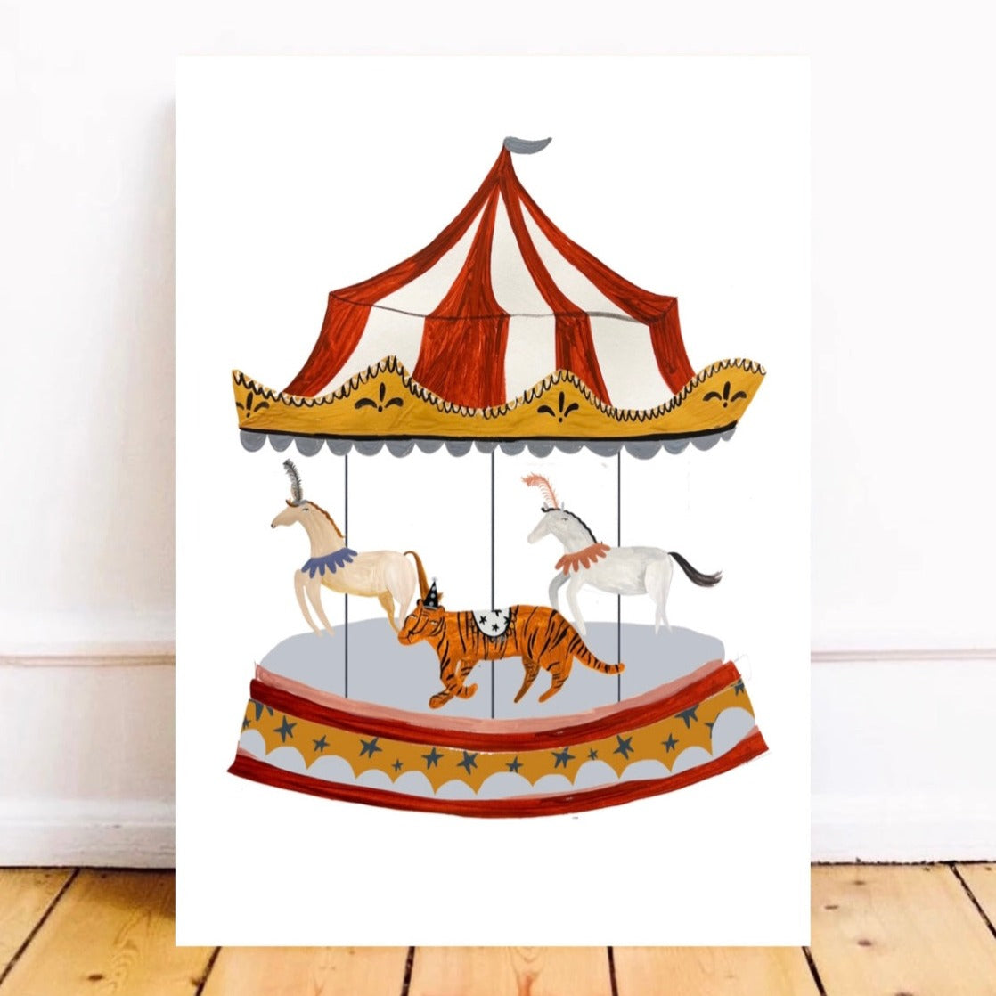 'Carousel' Hand Painted Art Print - Yaya Studio