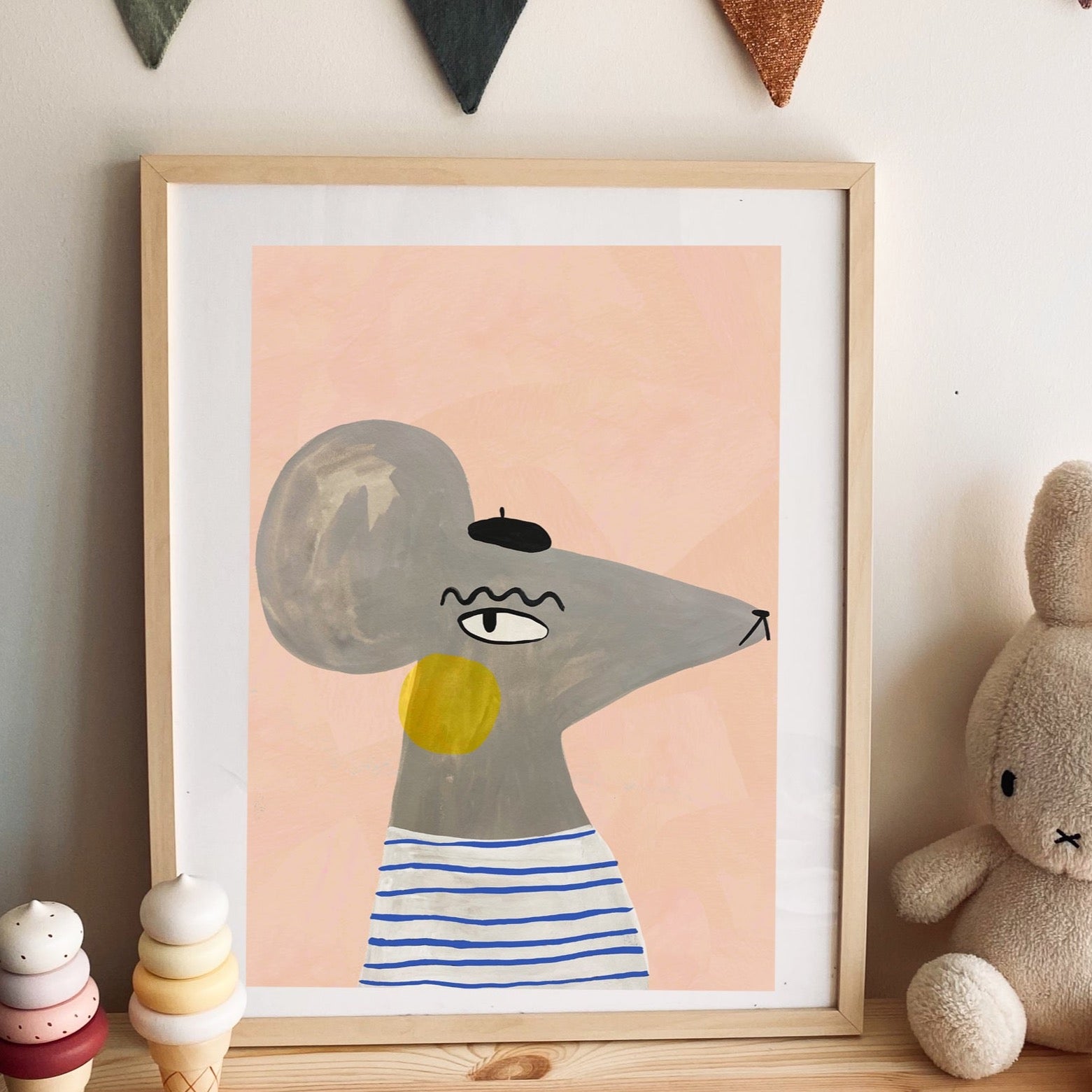 'Sneaky Mouse' Hand Painted Art Print - Yaya Studio