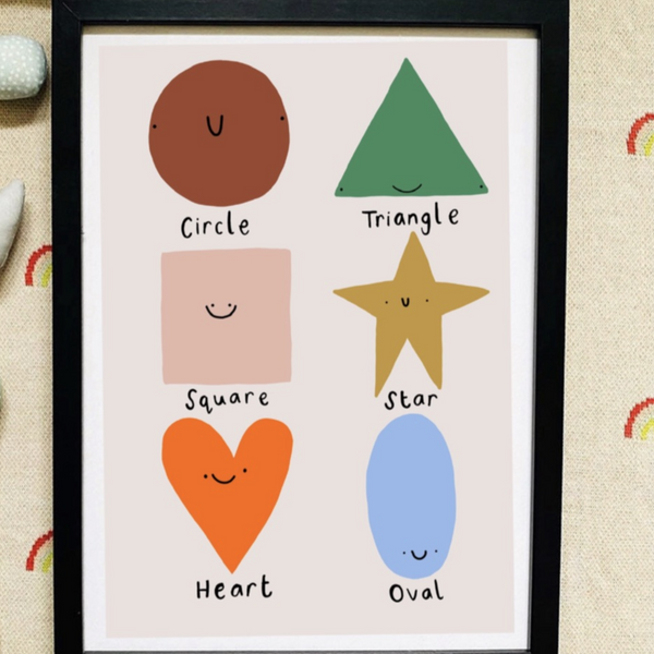 'Happy Shapes' Hand Painted Art Print - Yaya Studio