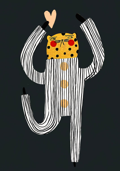 'Leopard Love' Hand Painted Art Print - Yaya Studio