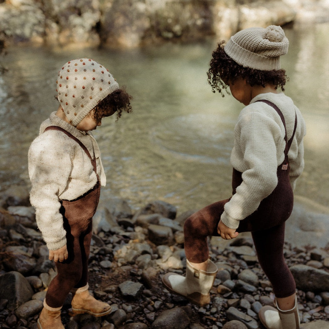 Silly Silas Unisex Teddy Warmy Footless Tights with Braces (Chocolate ...